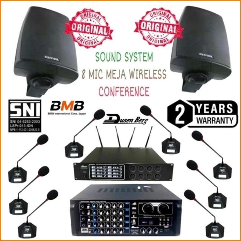 Jual PAKET KOMPLIT CONFERENCE MIC MEJA SHURE WIRELESS 8 UNIT AMPLI SPK ...