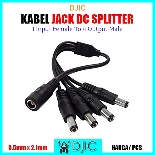 Jual Kabel Jack DC Splitter DC Adaptor CCTV Cabang 4 DJIC 12V 5A Kabel Gurita | Shopee Indonesia