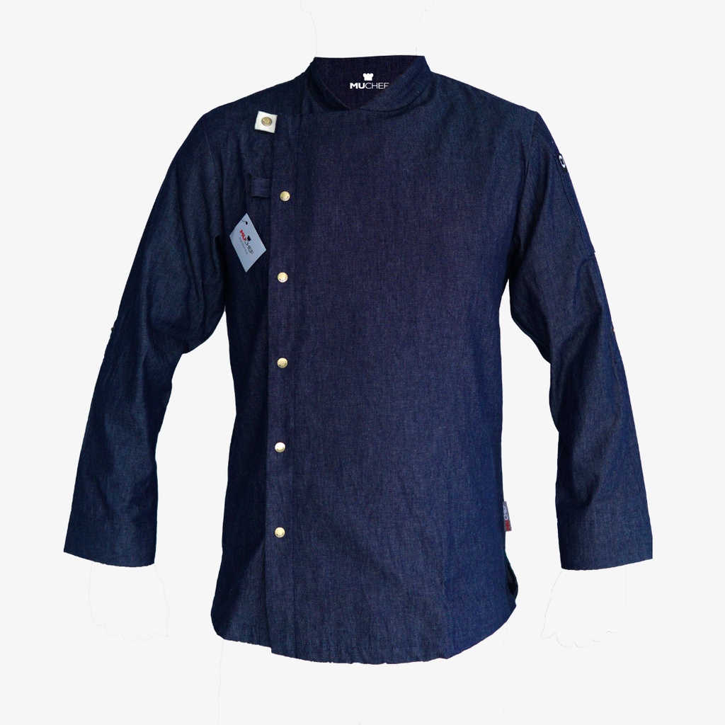 Jual MUCHEF Chef Jacket / Baju Koki Casser Denim INDIGO | Shopee Indonesia