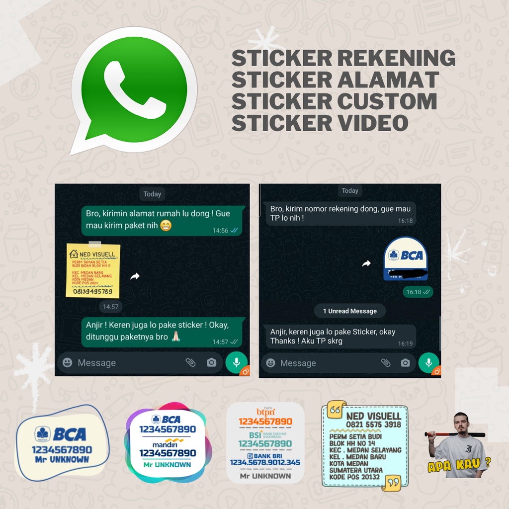 Jual STICKER WA / WHATS APP NOREK - ALAMAT - CUSTOM - GIF ( VIDEO JADI ...