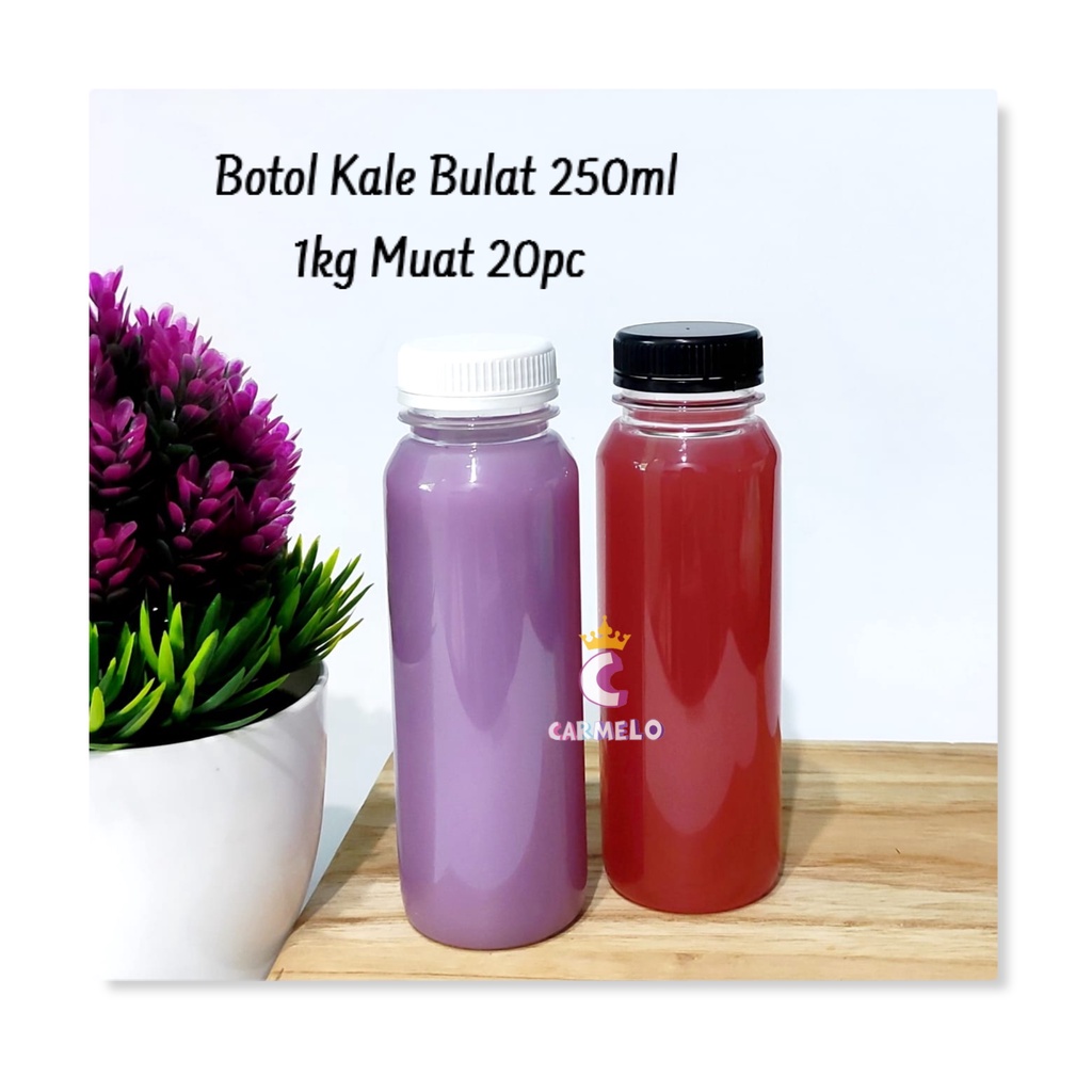 Jual (isi 20pc ) Botol Plastik Kale Bulat PET 250ml TEBAL PREMIUM/Botol ...