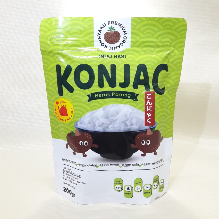 Jual KONJAC Beras rice/ Konnyaku beras porang 200 gram (Kemasan Hijau ...