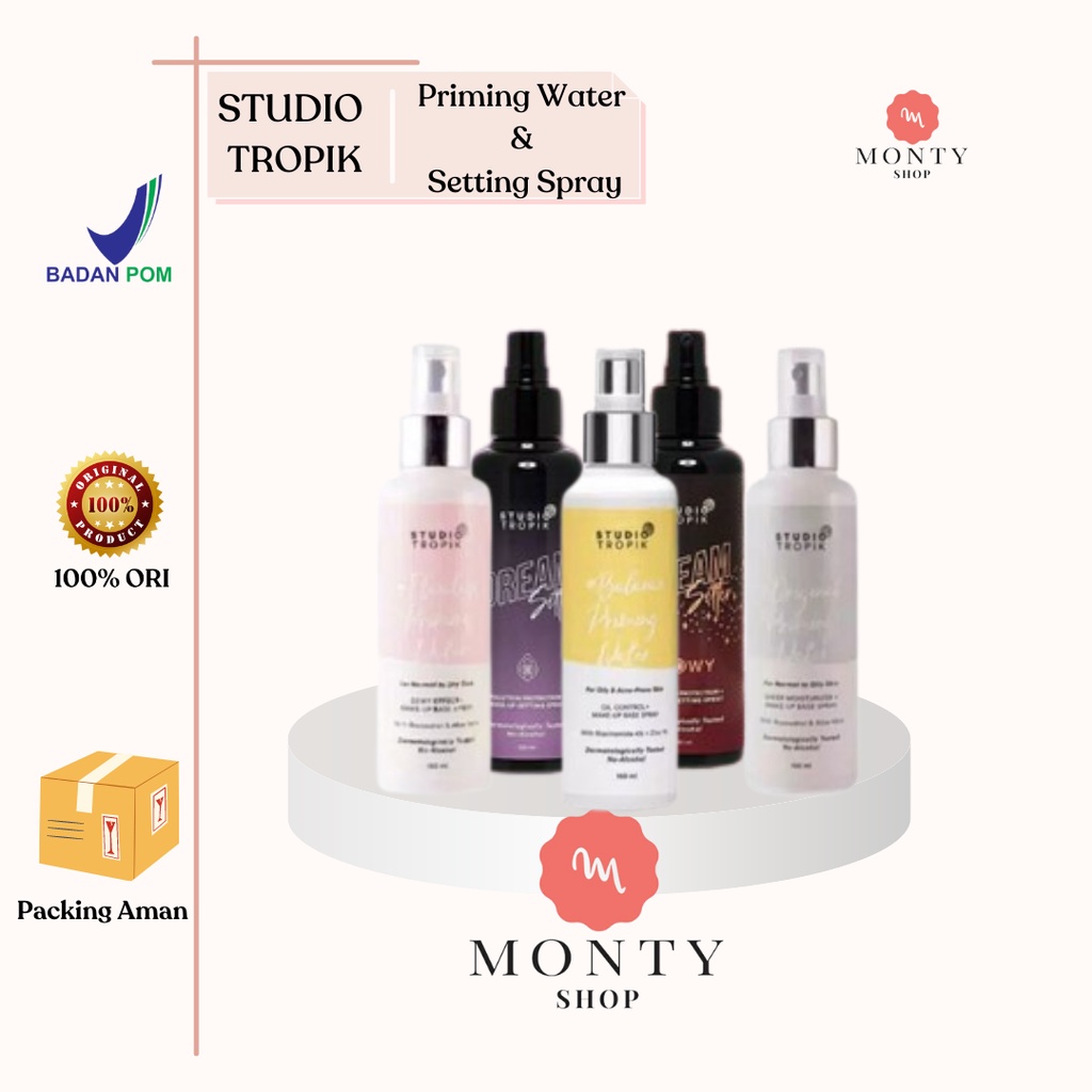 Jual STUDIO TROPIK Make-Up Spray Priming Water / Original | Flawless ...
