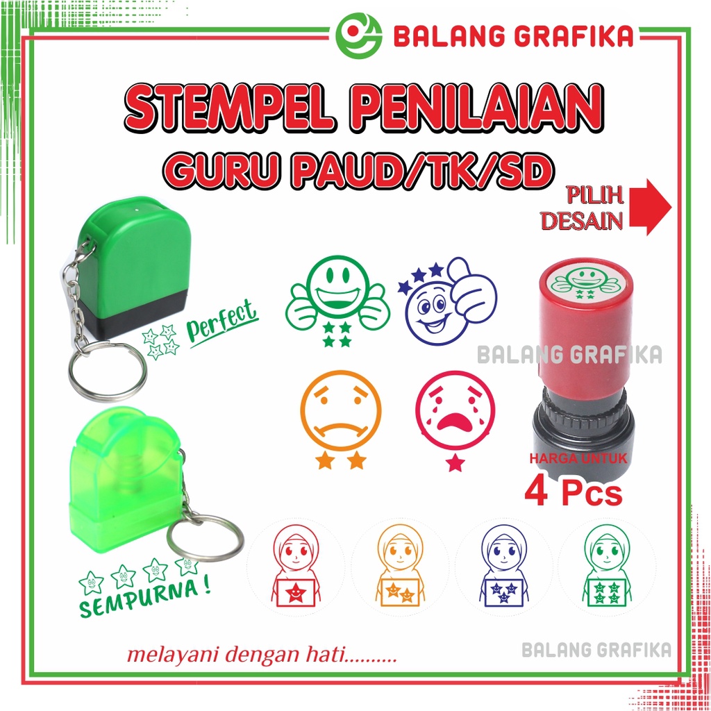 Jual Stempel Penilaian Anak TK Paud Stampel Nilai Bintang Cap Karakter ...
