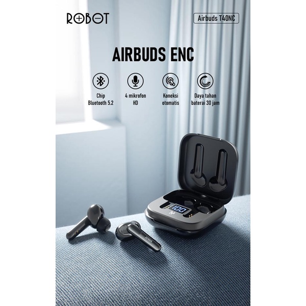 Jual ROBOT T40NC Earphone Headset TWS Bluetooth For Android Iphone ...