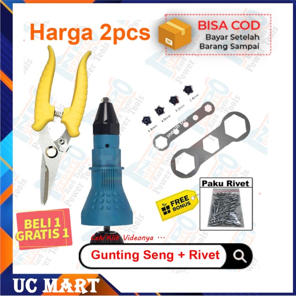 Jual Gunting Seng/Gunting Baja Ringan/Aluminium Alat Rivet Tang Rivet ...
