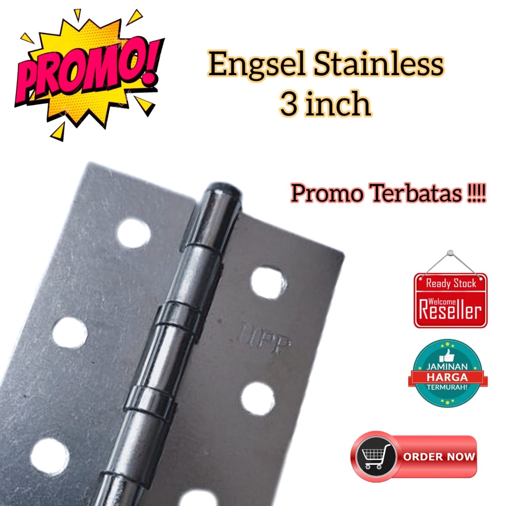 Jual Engsel Tebal Stainless 3" inch Engsel Pintu Jendela 3inch Silver ...
