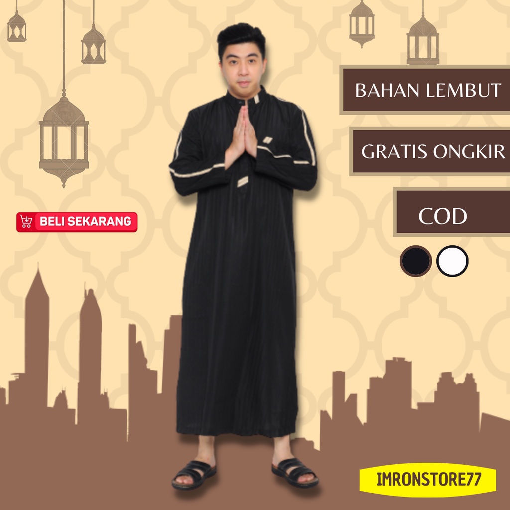 Jual Baju Jubah Pria Gamis Pria Al Haramain Pakistan Lengan Panjang Lebaran Muslim Cowok Laki ...