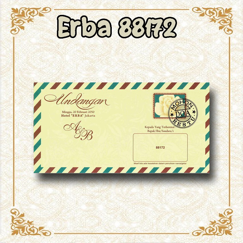Jual Undangan Pernikahan ERBA 88172/ UNDANGAN KOSONGAN / UNDANGAN ...