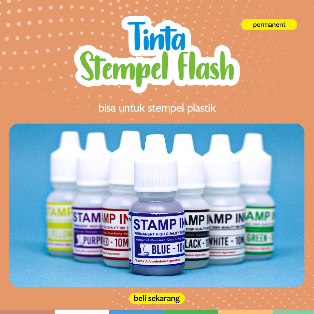Jual TINTA STEMPEL PERMANEN PLASTIK 5ML ANTI AIR / TINTA STEMPEL ...