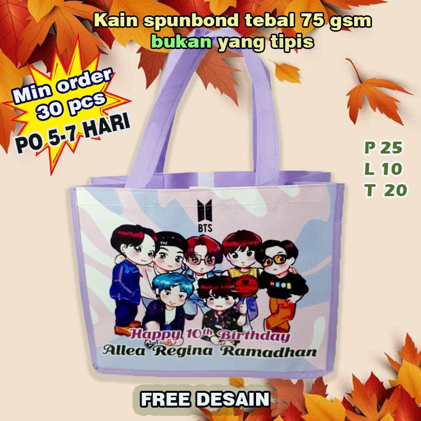 Jual TAS ULTAH KOTAK TEMA BTS/BT21 CUSTOM TEMA NAMA DAN FOTO | Shopee ...