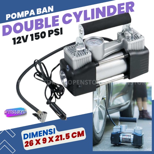 Jual Pompa Ban Elektrik Kompresor Double Cylinder 12V 150 PSI | Shopee ...