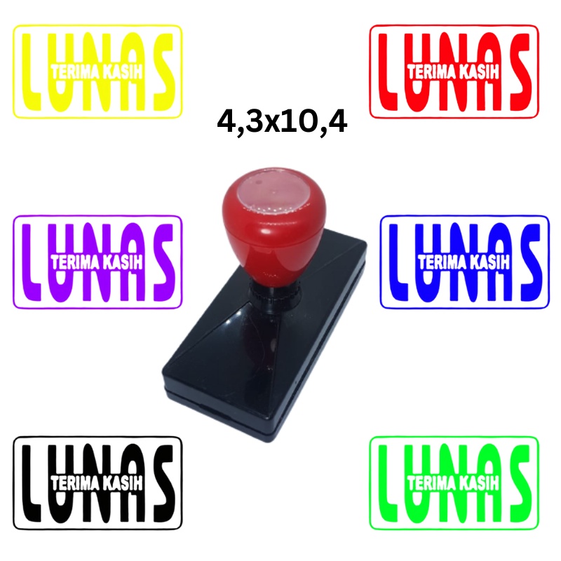 Jual WARNA BEBAS PILIH Stample Flash / Stempel Otomatis / Cap LUNAS TERIMA KASIH 4.3x10.4 CM ...
