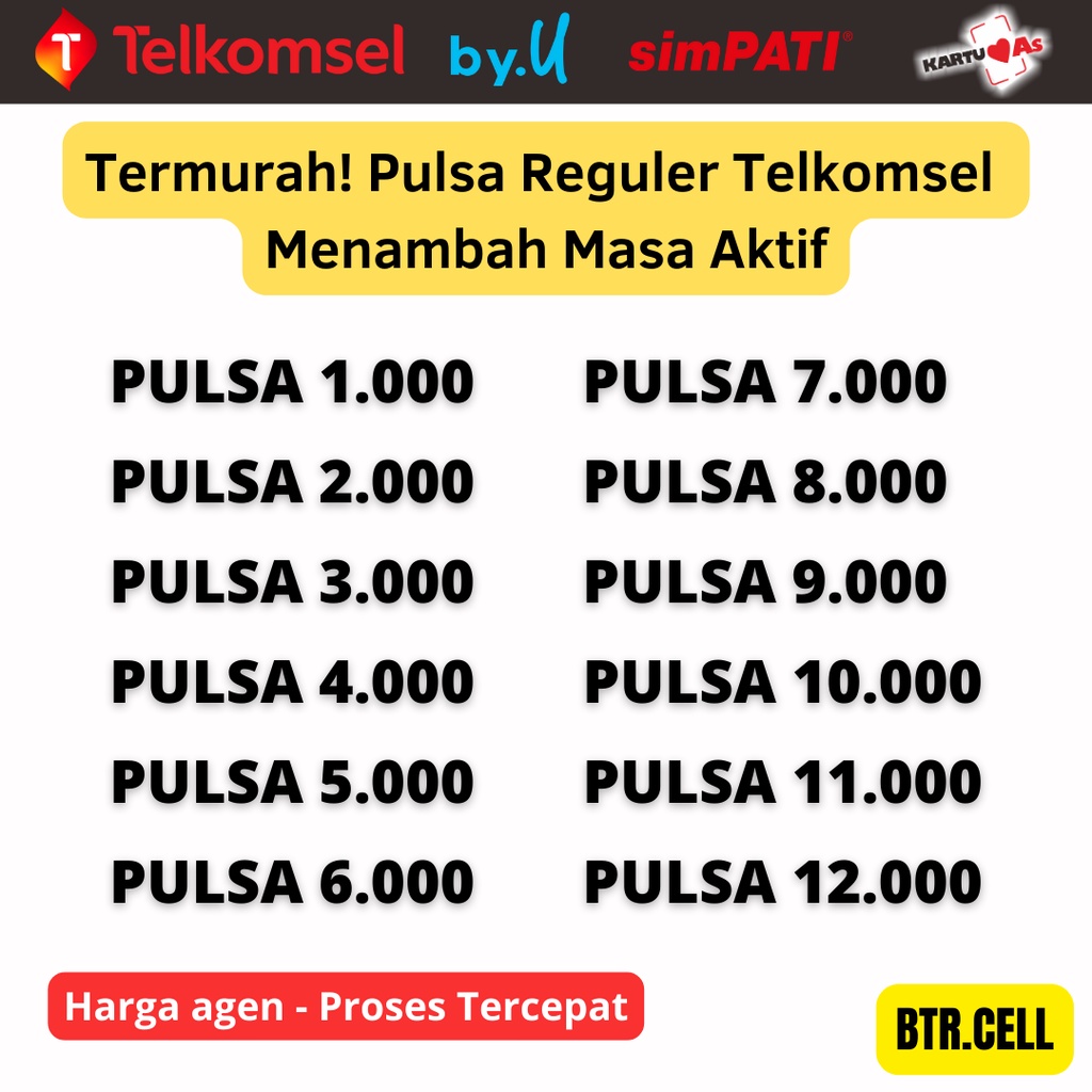 Jual PROMO MURAH PULSA TELKOMSEL AS SIMPATI LOOP BY.U 1K 2K 3K 4K 5K 6K ...