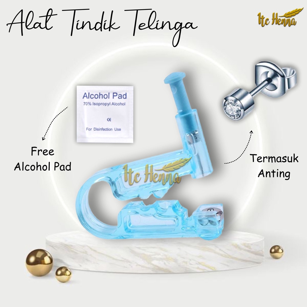 Jual Alat Tindik Telinga / Tindik Kuping / Ear Piercing Free Alcohol ...