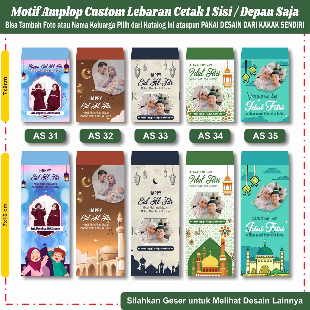 Jual Amplop Lebaran Idul Fitri / Amplop Custom / Amplop Cetak 1 Sisi ...