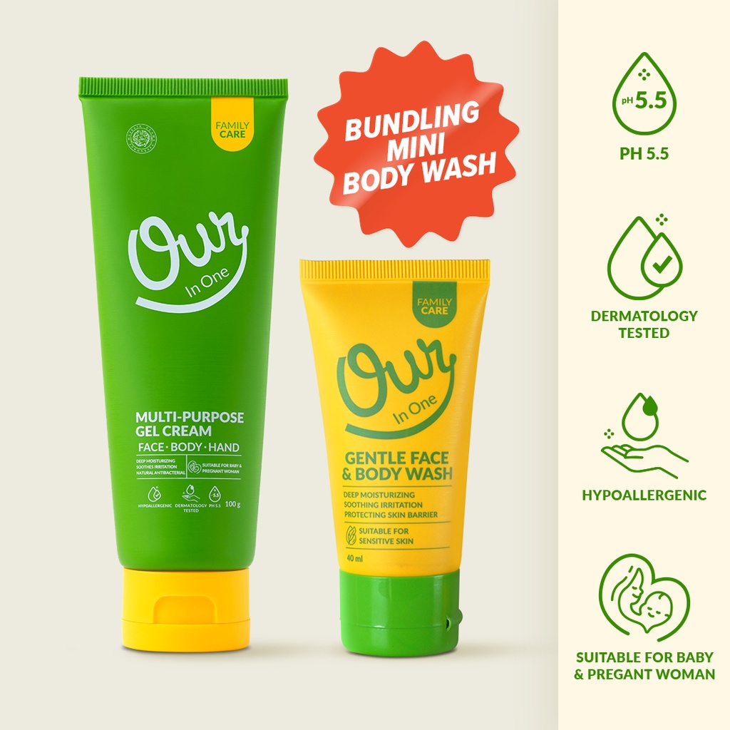 Jual Our In One Multi-Purpose Gel Cream BUNDLING Mini Face & Body Wash ...