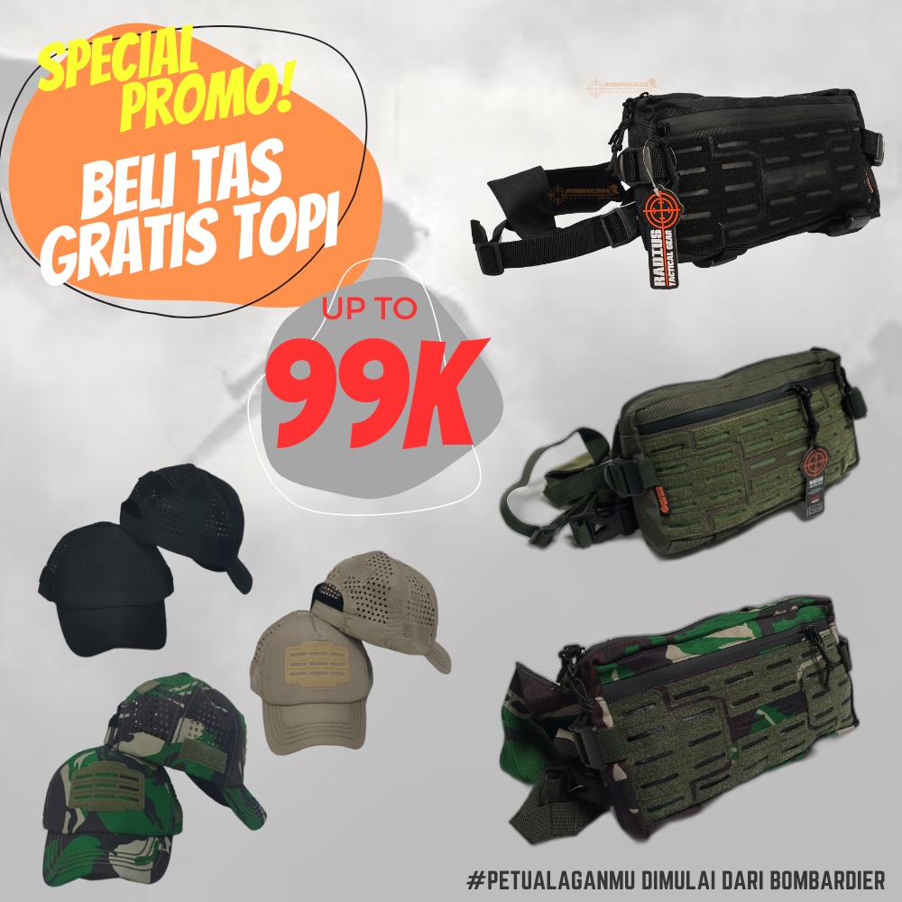 Jual PROMO BELI TAS FREE TOPI | Tas Dada Tactical | Tas Dada Pria Chest ...