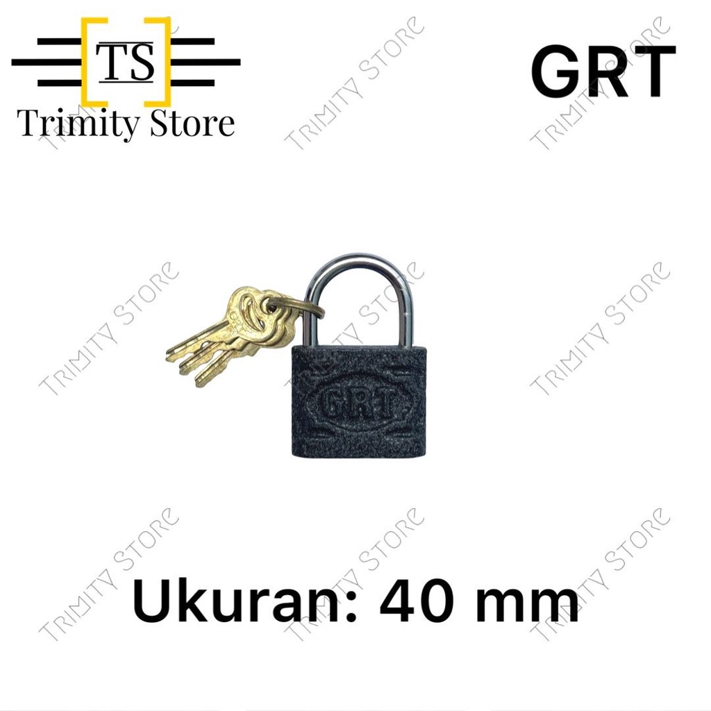 Jual Gembok Pagar / Gembok Pintu Hitam Ukuran 40 mm Merk GRT | Shopee ...