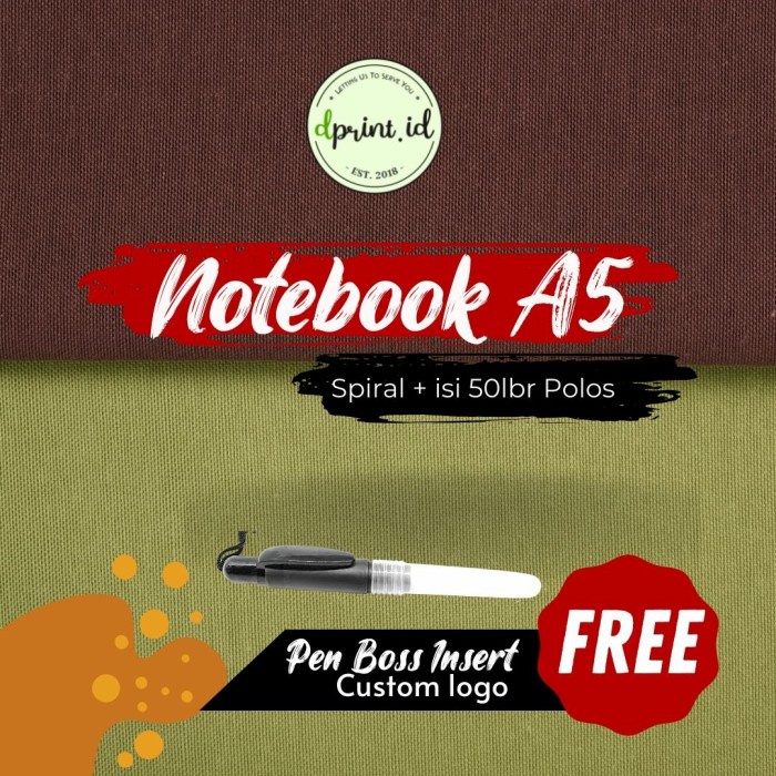 Jual Notebook Spiral A5 isi hvs polos cover warna event seminar ...