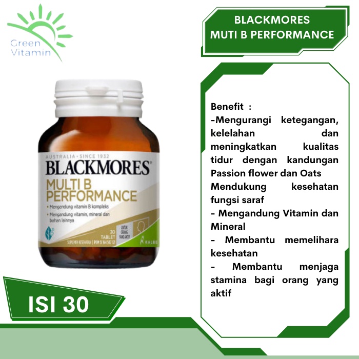 Jual Blackmores Multi B Performance ( 30 tablet ) - Vitamin B Complex | Shopee Indonesia