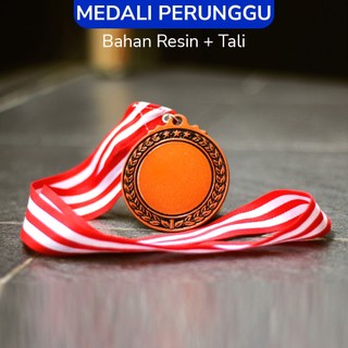 Jual Medali Warna Emas Plus Tali Merah Putih Medalion Mendali Gold ...