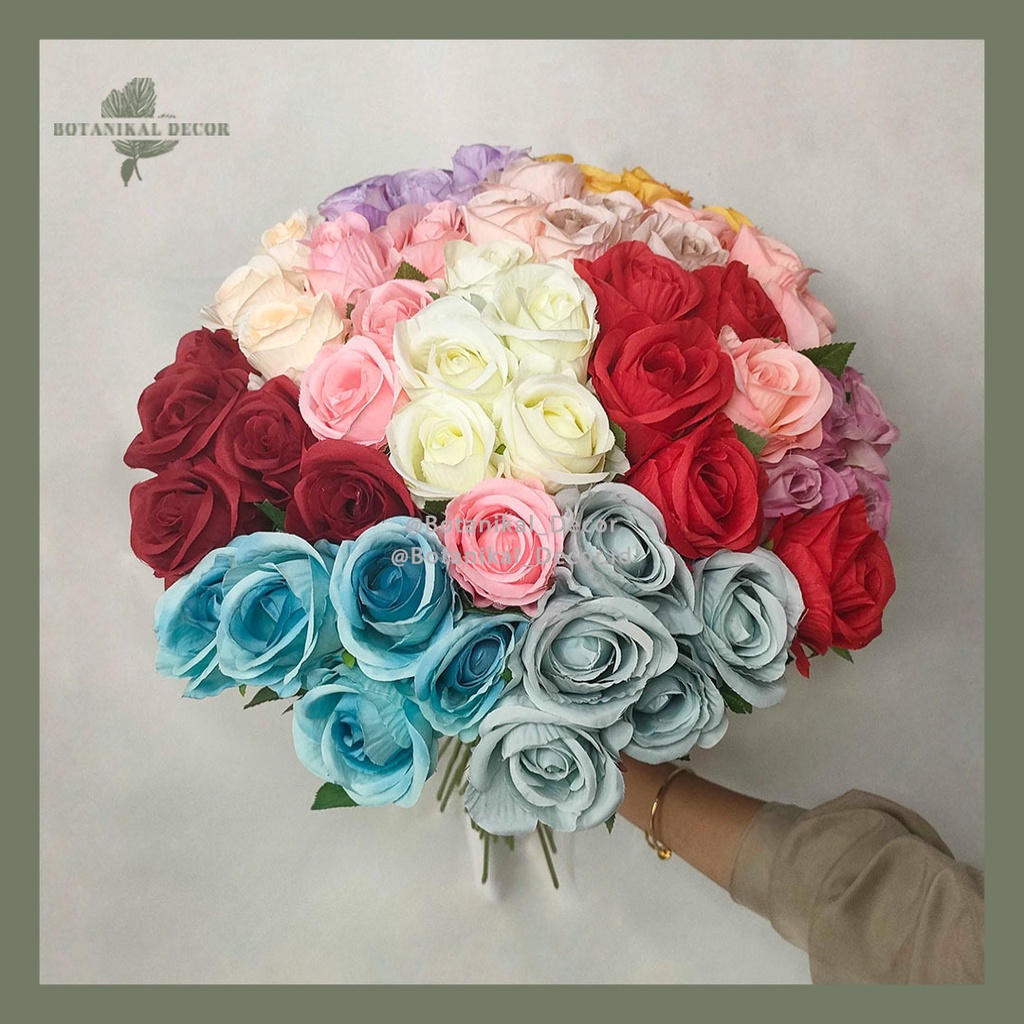 Jual Artificial Rose Bunga Mawar Palsu Single Rose Bunga Plastik Palsu ...