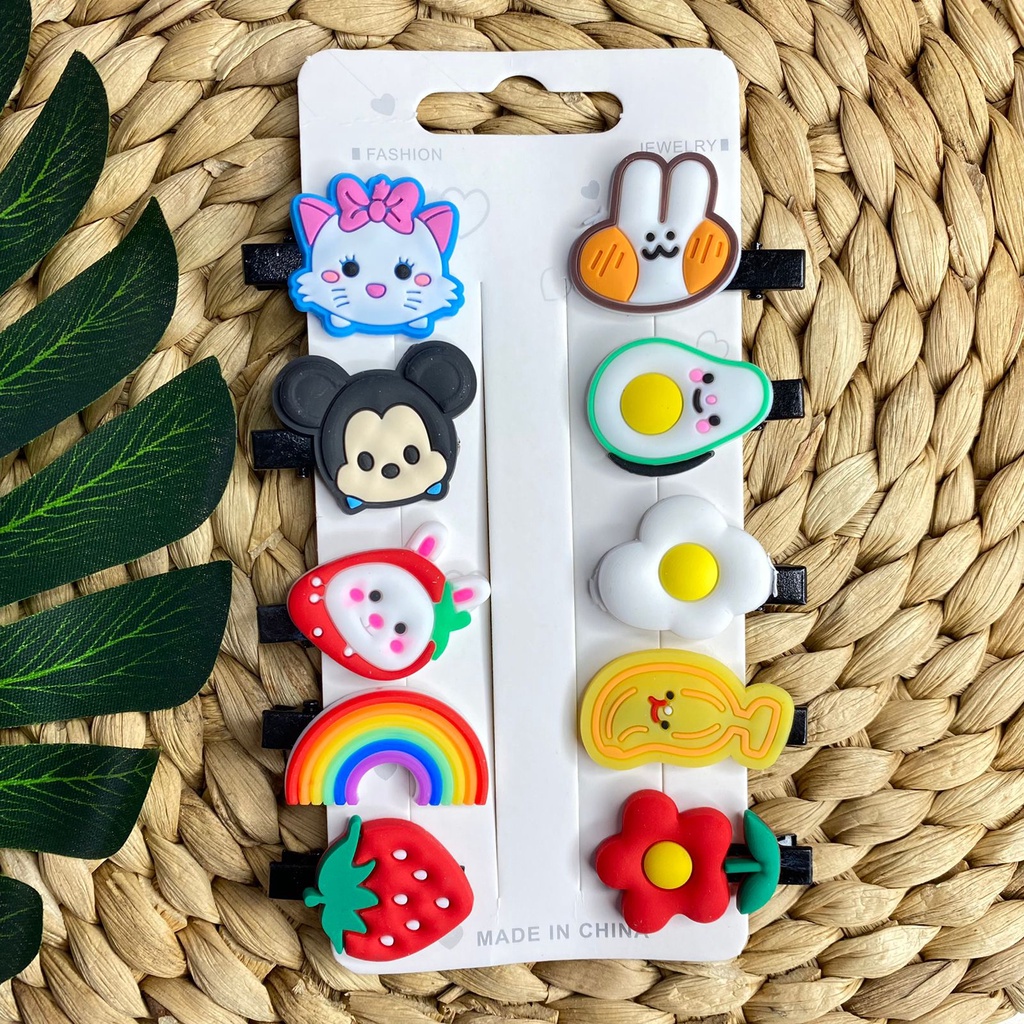 Jual STT Jepit Rambut Anak Perempuan Lucu 10 in 1 Jepitan Rambut ...