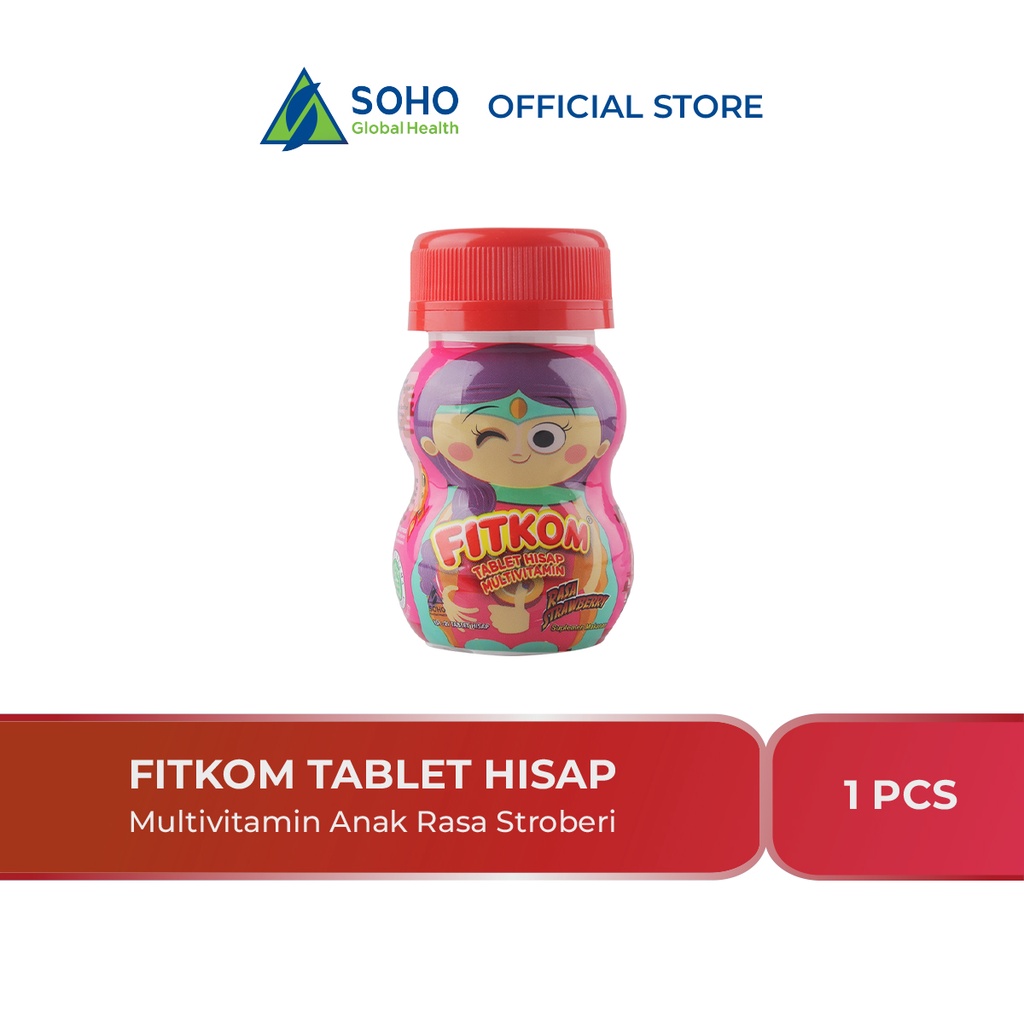 Jual Fitkom Tablet Hisap Multivitamin Anak Rasa Stroberi Botol @21 ...