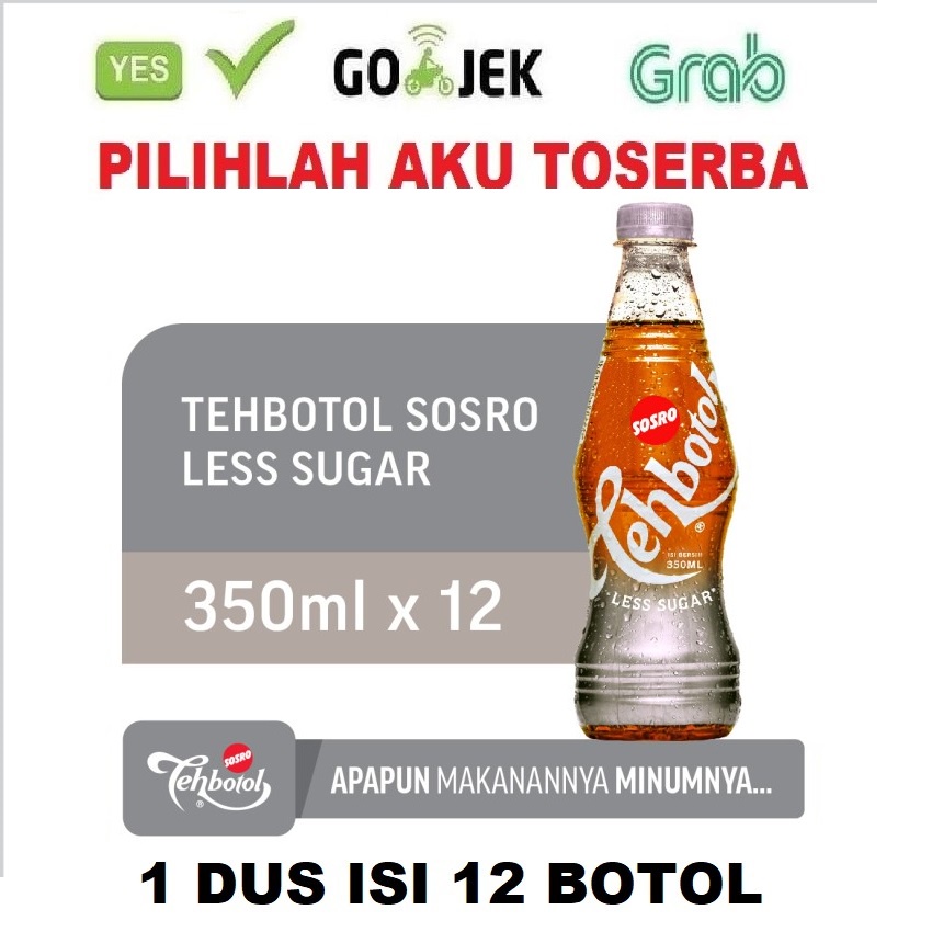 Jual Teh Botol Sosro LESS SUGAR PET 350 ml - ( HARGA 1 DUS ISI 12 pcs ) | Shopee Indonesia