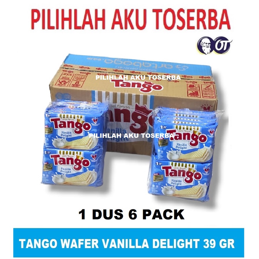 Jual Tango Wafer Vanilla 39 Gr - ( Harga 1 Karton Isi 6 Pa ) | Shopee ...
