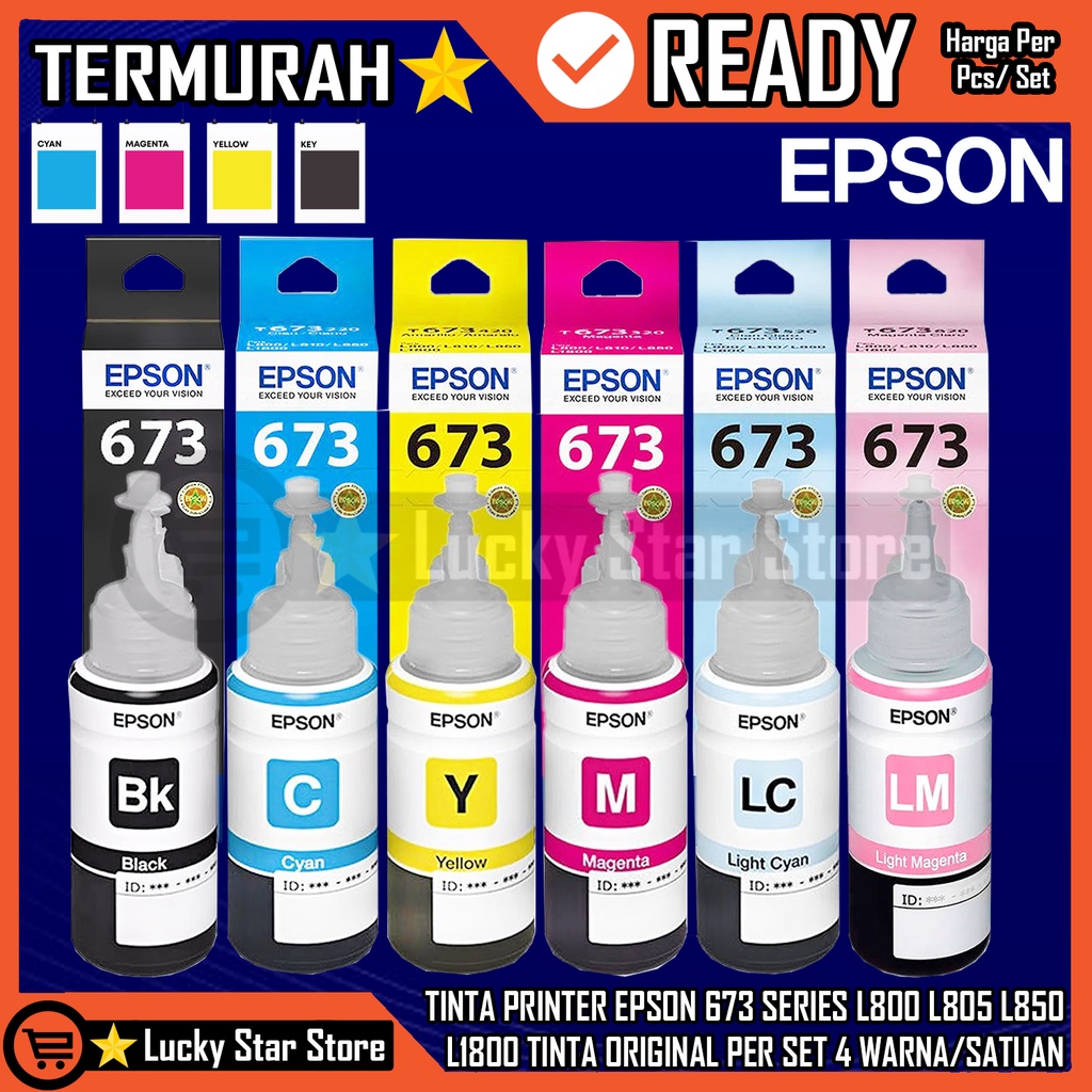 Jual Epson 673 Printer Tinta For Printer L800 L805 L810 L850 L1800 1set ...