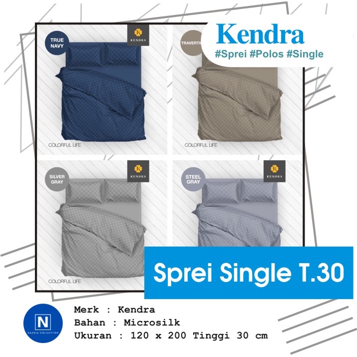 Jual KENDRA Sprei Polos Emboss Ukuran SINGLE Size 120x200cm Tinggi 30cm 120 T30 Pilihan Warna ...