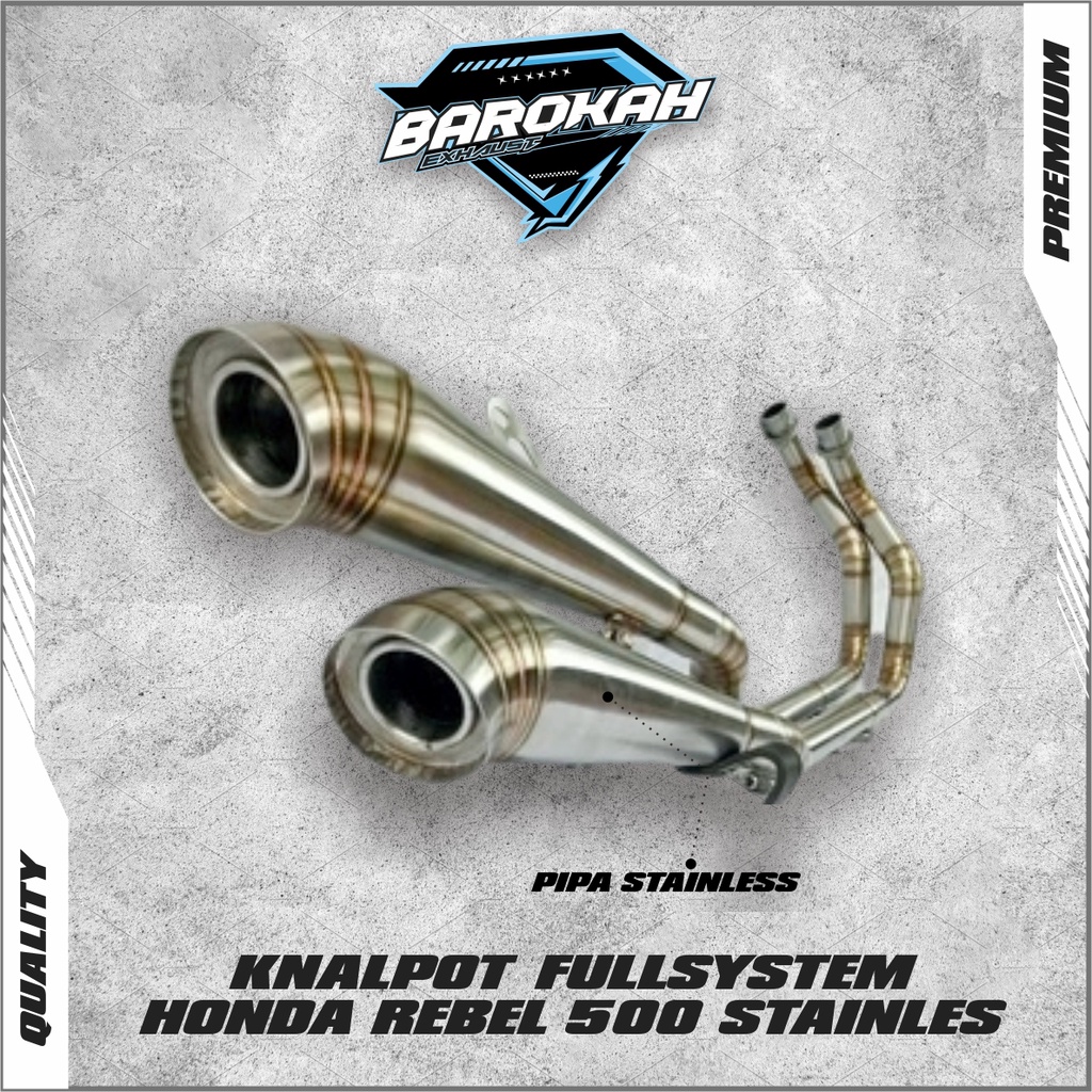 Jual MOTOR KNALPOT RACING DOUBLE TITAN LAS CACING FULL SET HONDA REBEL ...