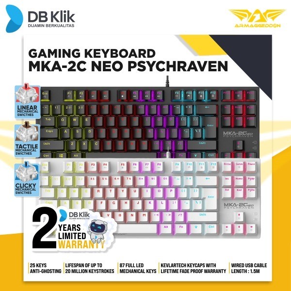 Jual Keyboard Gaming Mechanical Armaggeddon MKA-2C NEO Wired Psychraven ...