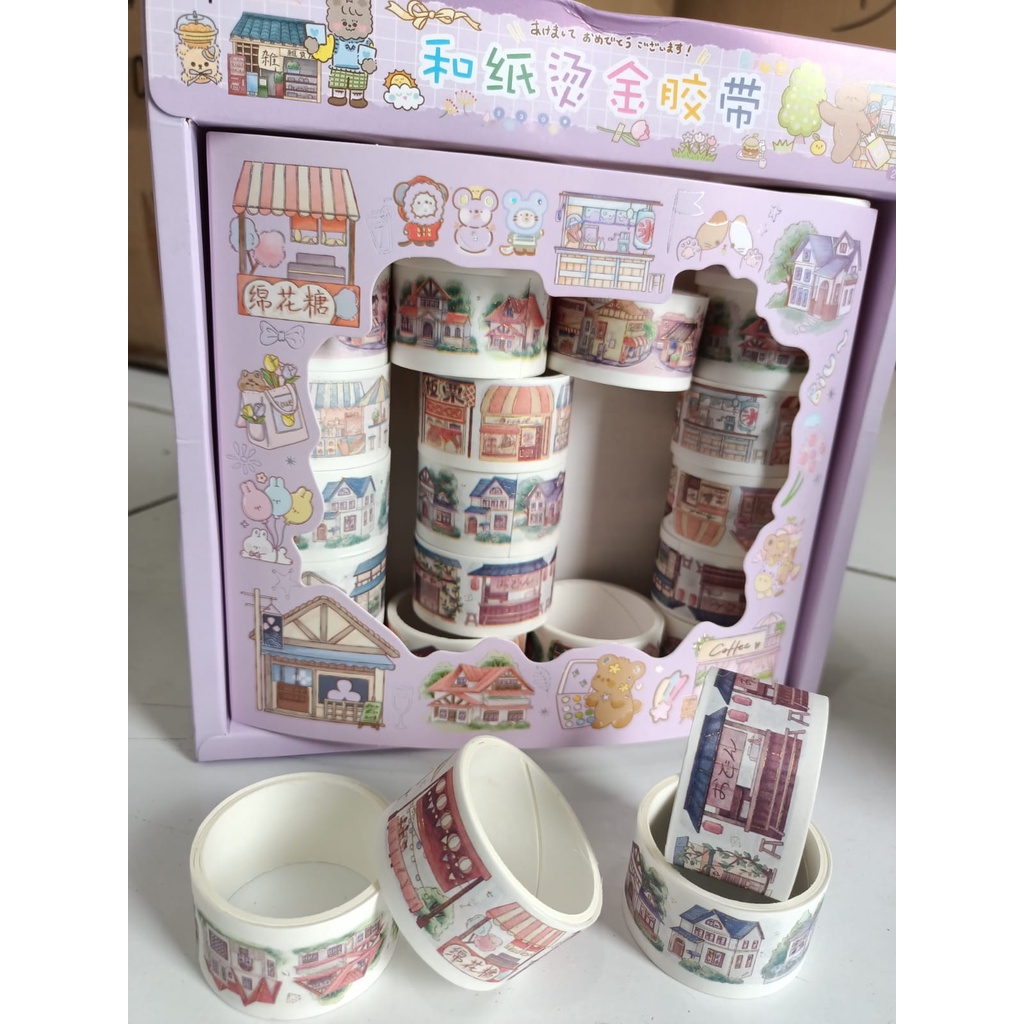 Jual GROSIR ISI 24 STICKER ROLL VIRAL/WASHI TAPE/SELOTIP BOX/STIKER ...