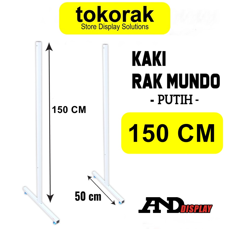 Jual KAKI RAK MUNDO T 150 CM PUTIH STAND DISPLAY WIRE MESH GRID RAM ...