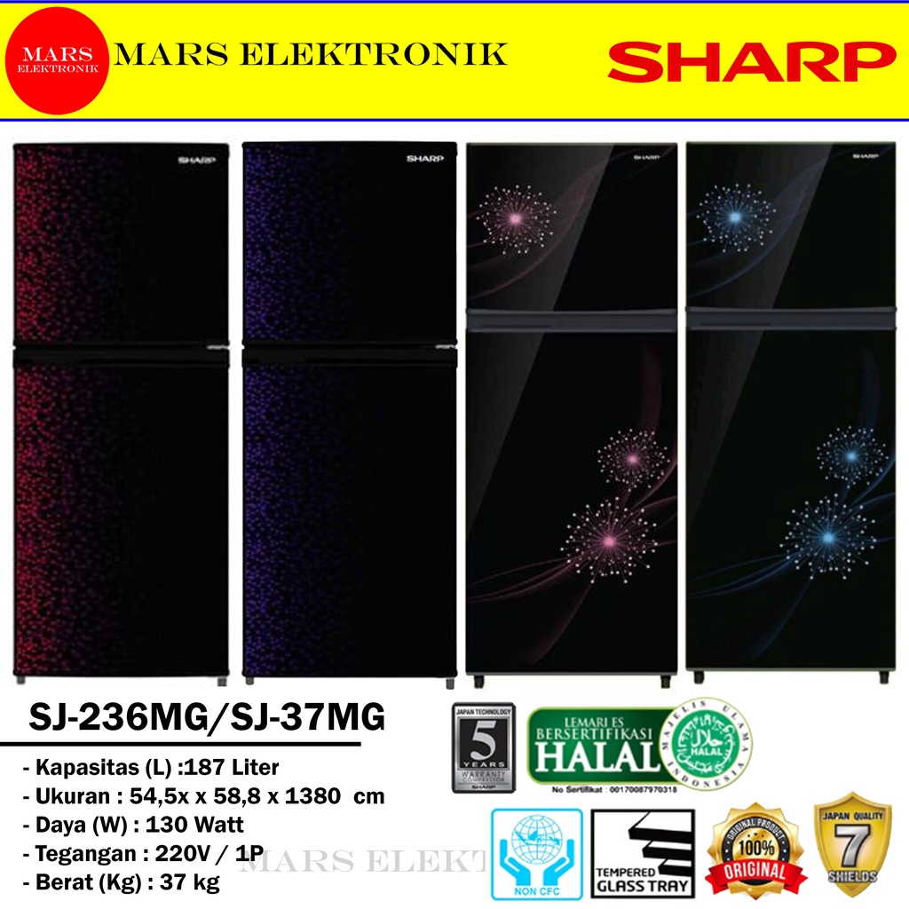 Jual KULKAS SHARP SJ-236MG SJ-237MG / 187 LITER / SJ 236 MG / SJ 237 MG ...
