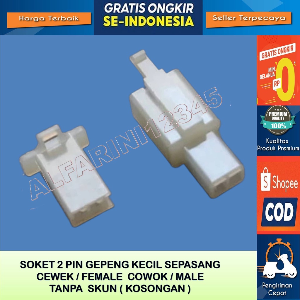 Jual Soket 2 pin kecil / soket motor / konektor / kabel motor / socket ...