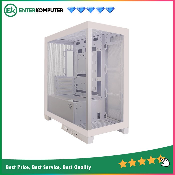Jual PRIME A-[Q] WHITE - PREMIUM GAMING CASE - TEMPERED GLASS | Shopee Indonesia