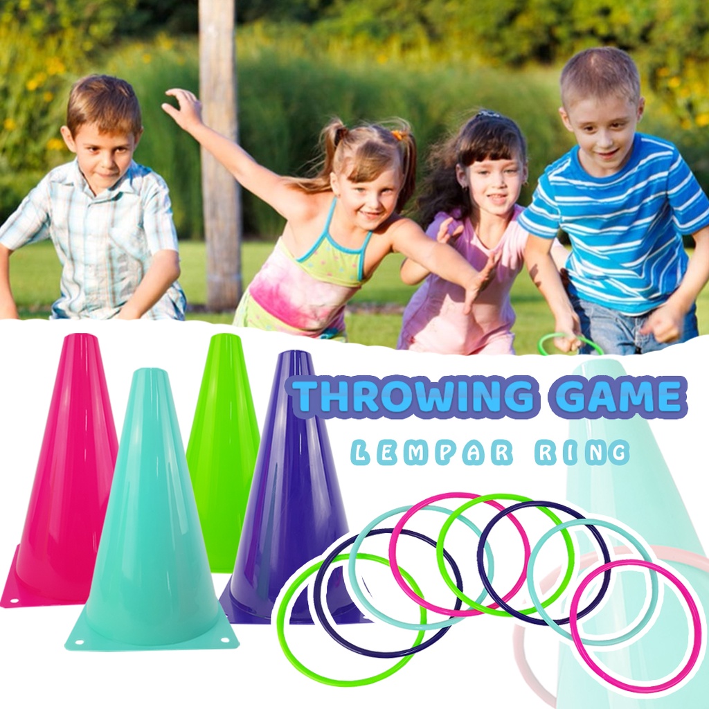 Jual Mainan Anak Edukasi Cone Ring / Ring Throwing Game / Mainan Lempar ...