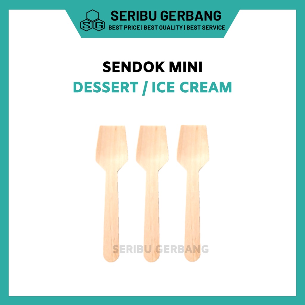 Jual 50PCS SENDOK SCOOP KAYU MINI KECIL WOODEN SPOON DISPOSABLE ICE ...