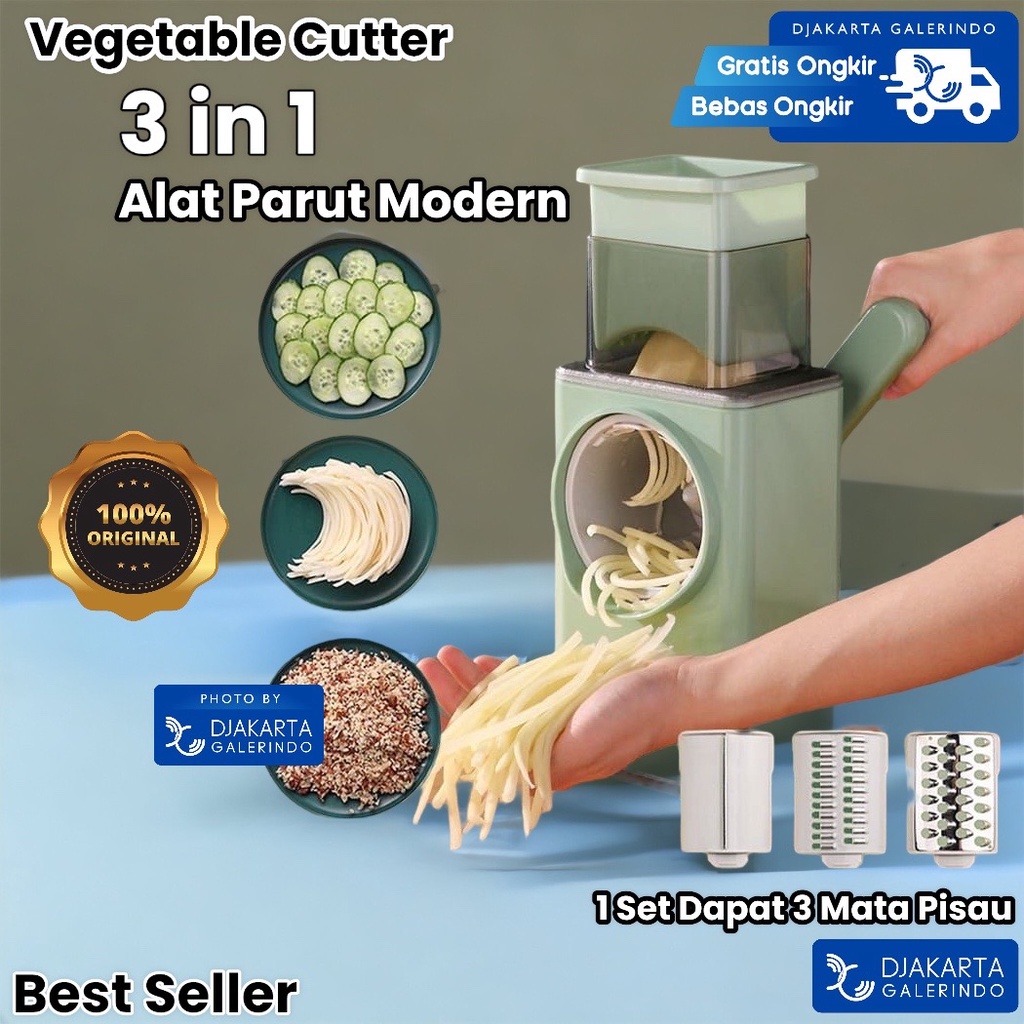 Jual Vegetable Cutter Slicer 3 in 1 Alat Parut Pemotong Serut buah ...