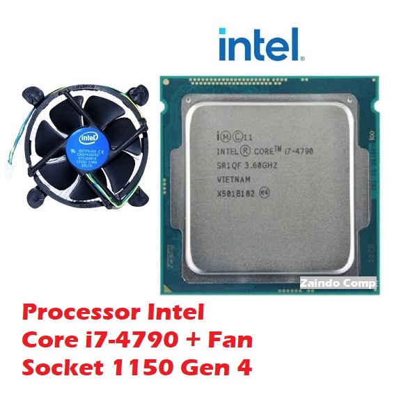 Jual PROCESSOR INTEL CORE i7-4790 3.60GHz SOCKET 1150 + FAN PROSESSOR ...