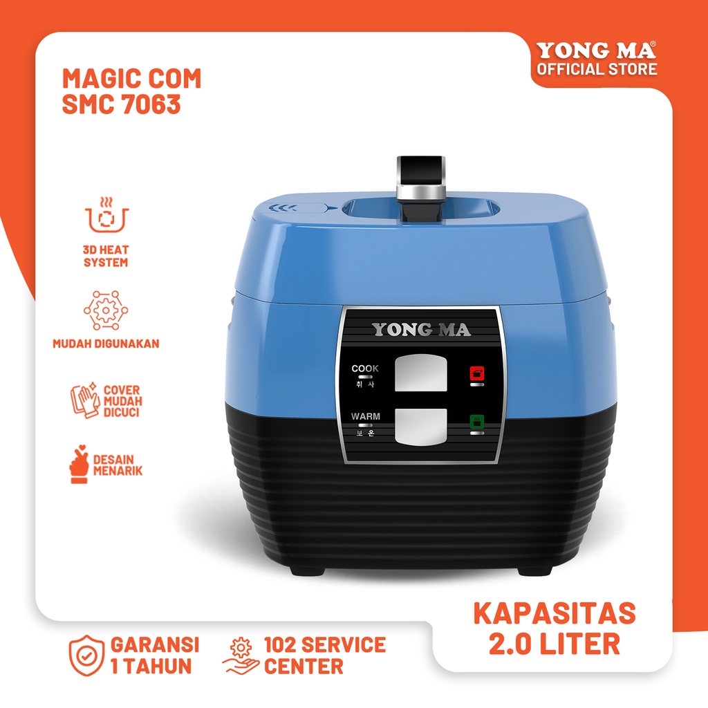 Jual YONG MA RICE COOKER / MAGIC COM SMC 7063 (2.0Lt) | Shopee Indonesia