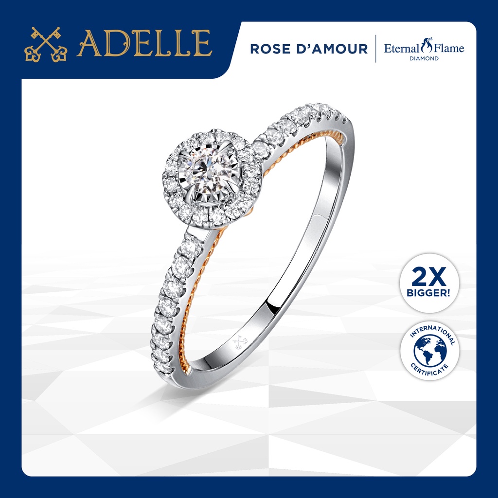 Jual Adelle Jewellery - Florence Rose D' Amour Diamond Ring - Cincin Emas Berlian | Shopee Indonesia