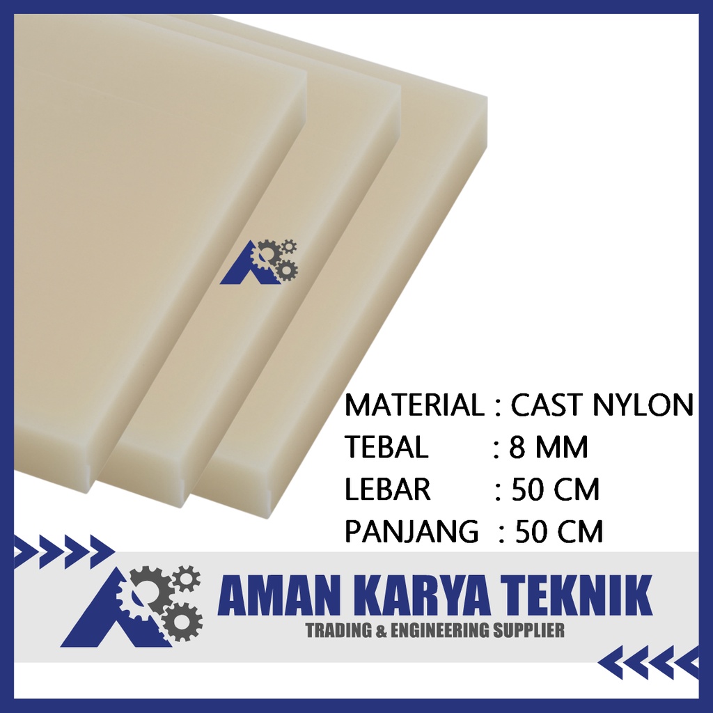 Jual Cast Nylon Lembaran ( Cast Nylon Sheet ) 8 mm x 50 cm x 50 cm ...
