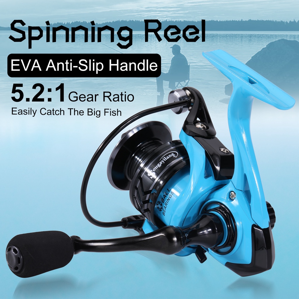 Jual Reel Pancing Spining Reel Gear Ratio 5.2:1 Drag 8KG Fishing Reel ...
