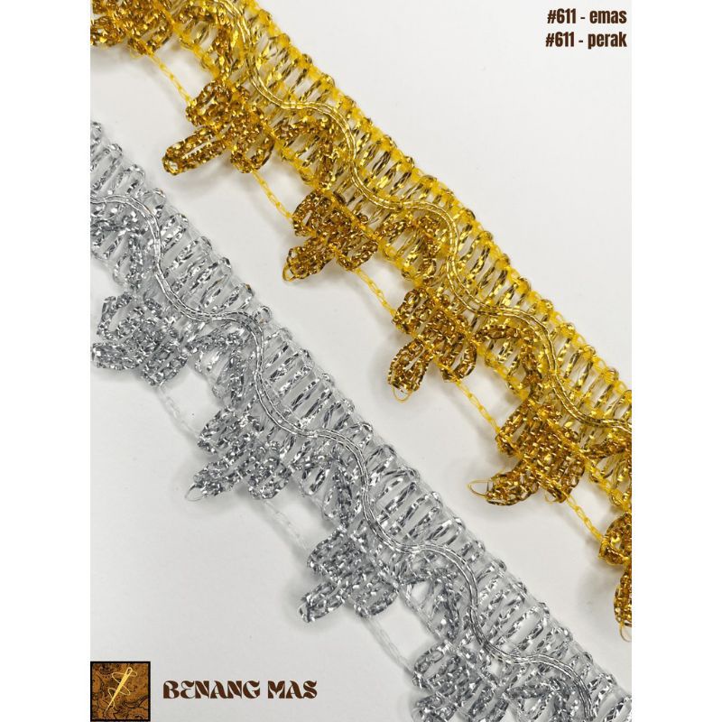 Jual RENDA EMAS PERAK INDIA 611 LEBAR 2CM HARGA PER 1 METER | Shopee ...