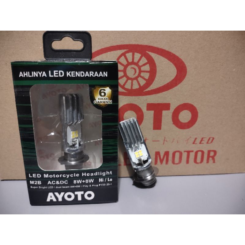 Jual COD LAMPU LED UTAMA MOTOR H6 AC DC AYOTO ORIGINAL M2B CAHAYA PUTIH TERANG METIC BEBEK ...